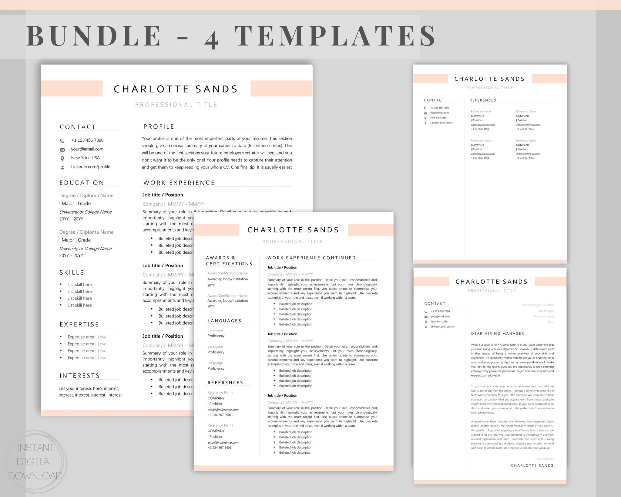 Professional Resume CV Template | Microsoft Word | Style 13