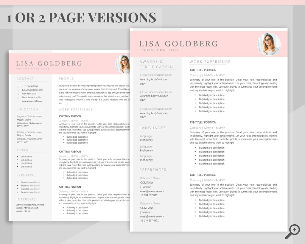 Professional Resume CV Template | Microsoft Word | Style 2