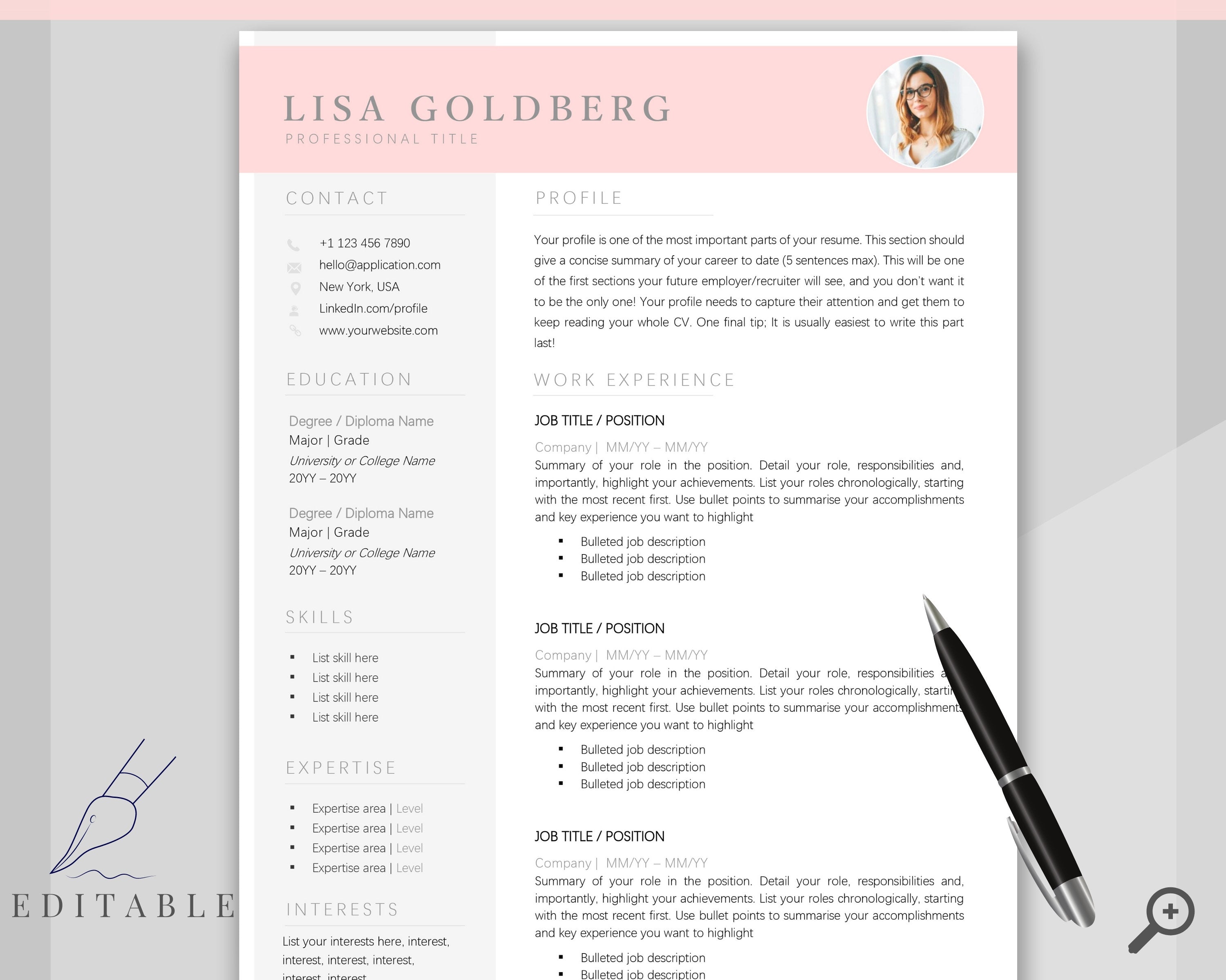 Professional Resume CV Template | Microsoft Word | Style 2