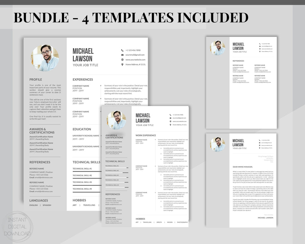 Professional Resume CV Template | Microsoft Word | Style 4