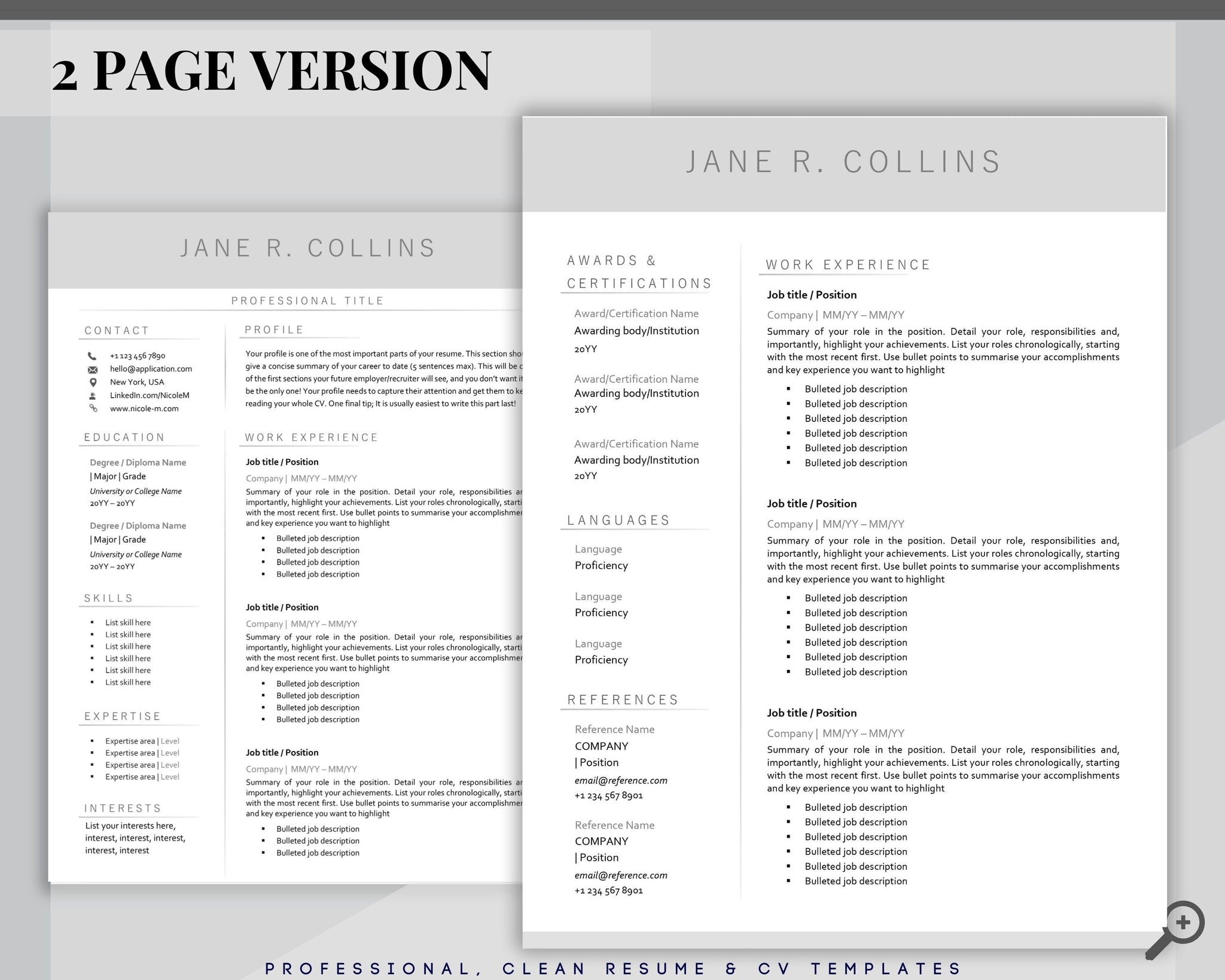 Professional Resume CV Template | Microsoft Word | Style 5