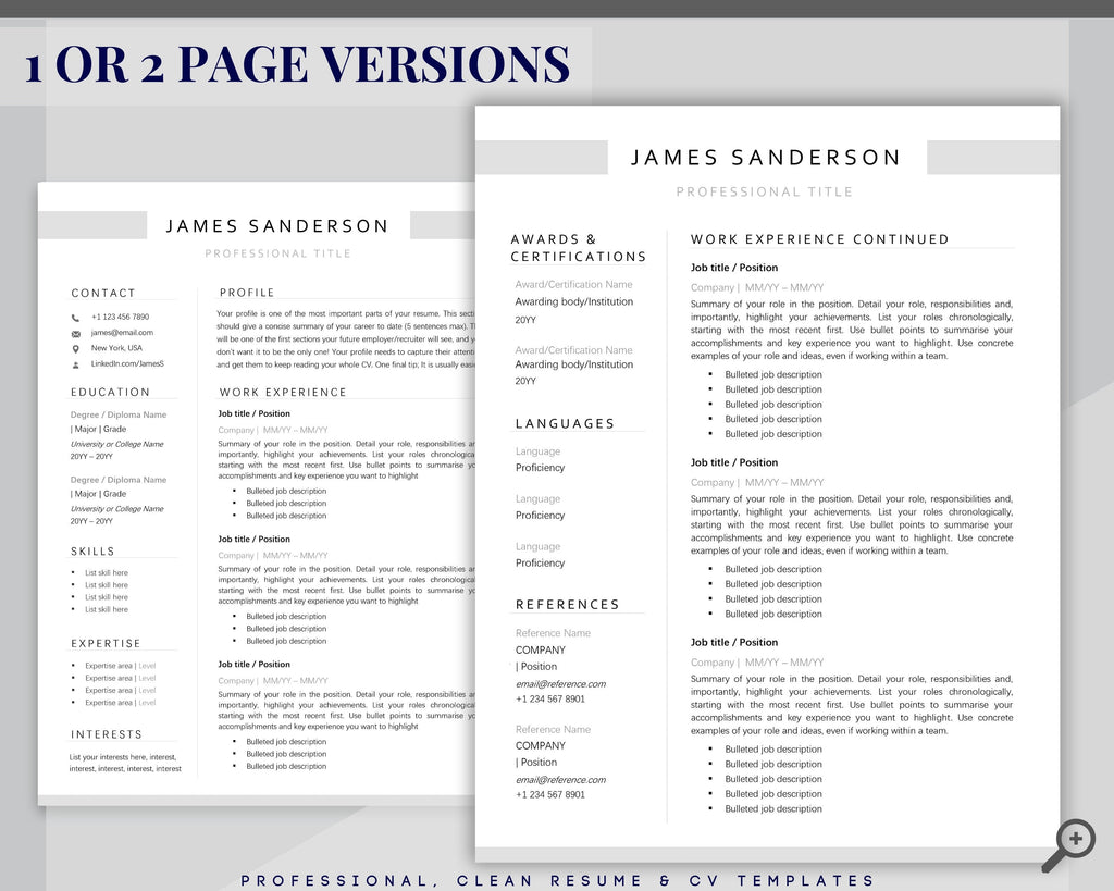 Professional Resume CV Template | Microsoft Word | Style 7