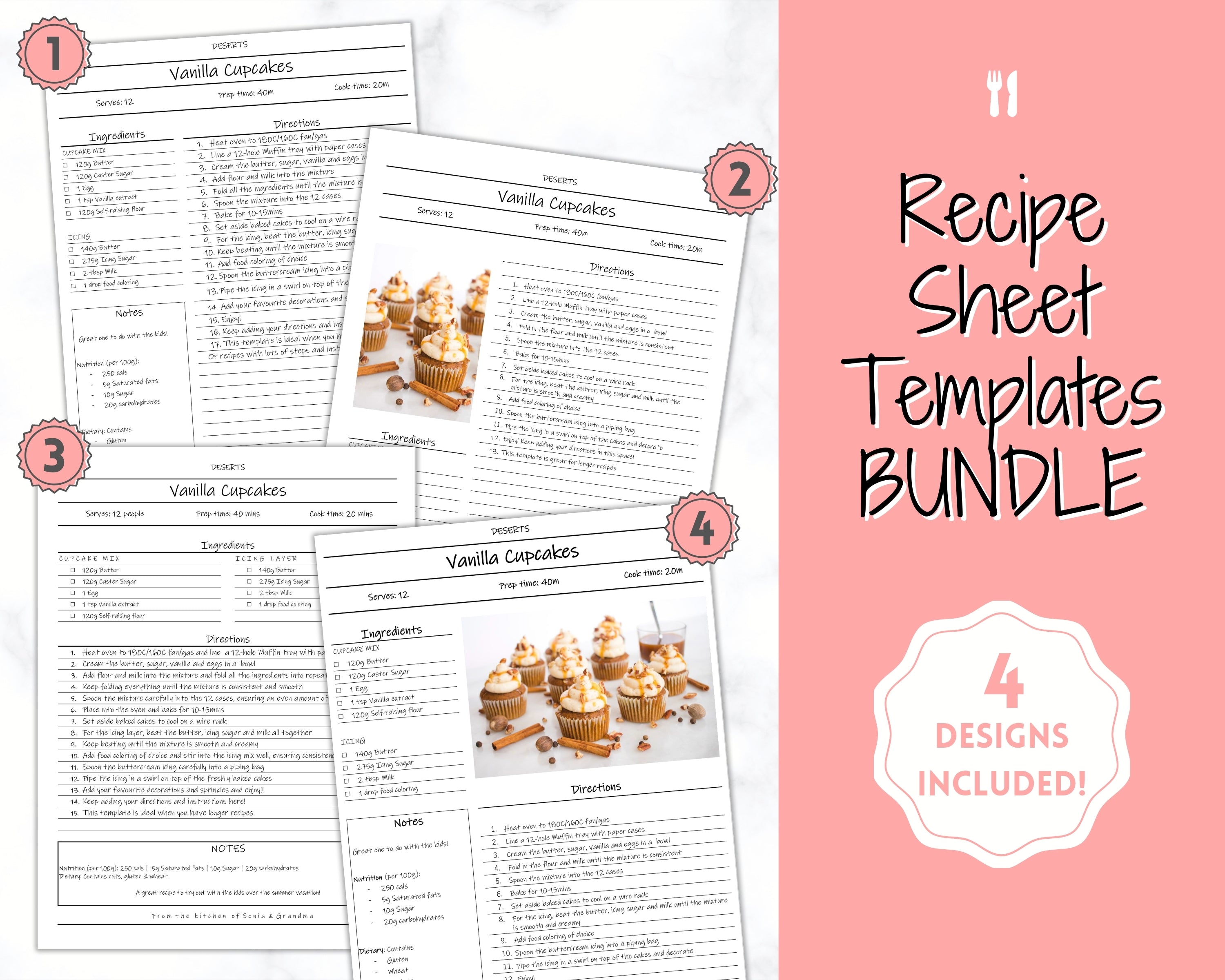 Full Page Recipe Template For Word