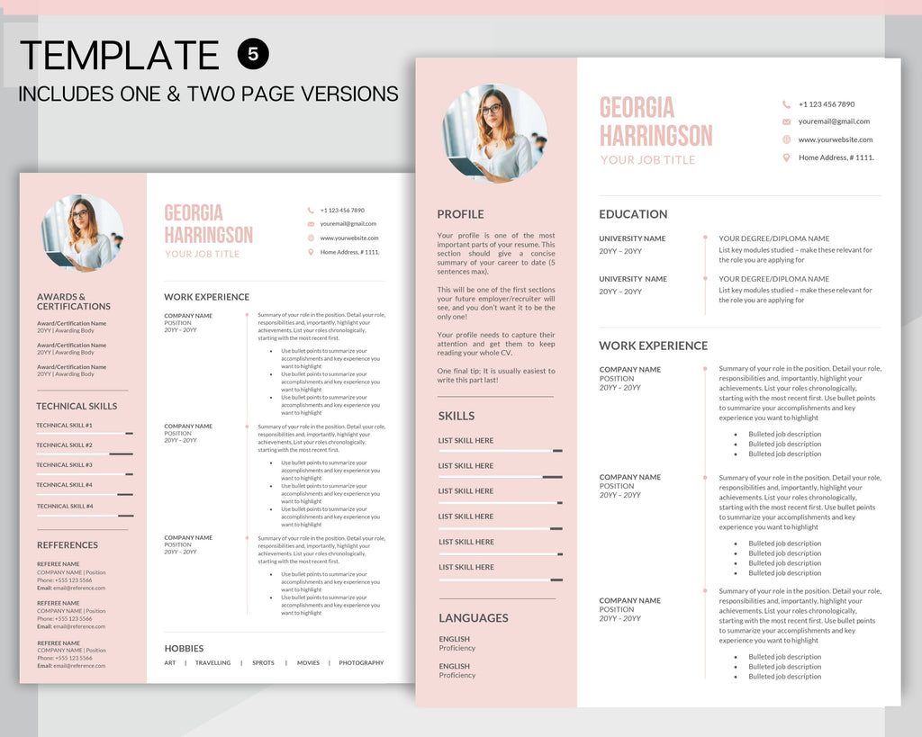 Resume CV Template Bundle | MS Word | Professional Resume Bundle
