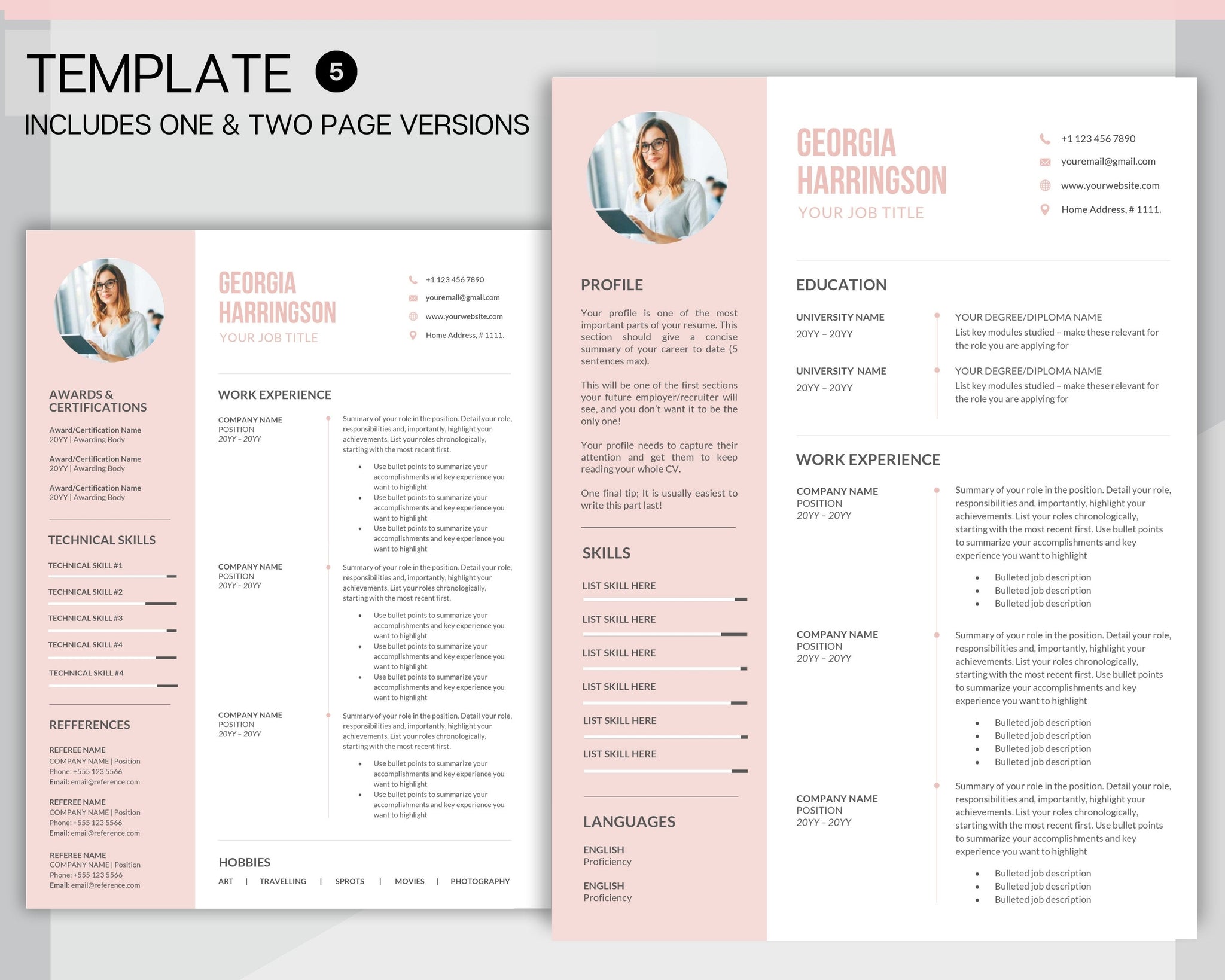 Resume CV Template Bundle | MS Word | Professional Resume Bundle