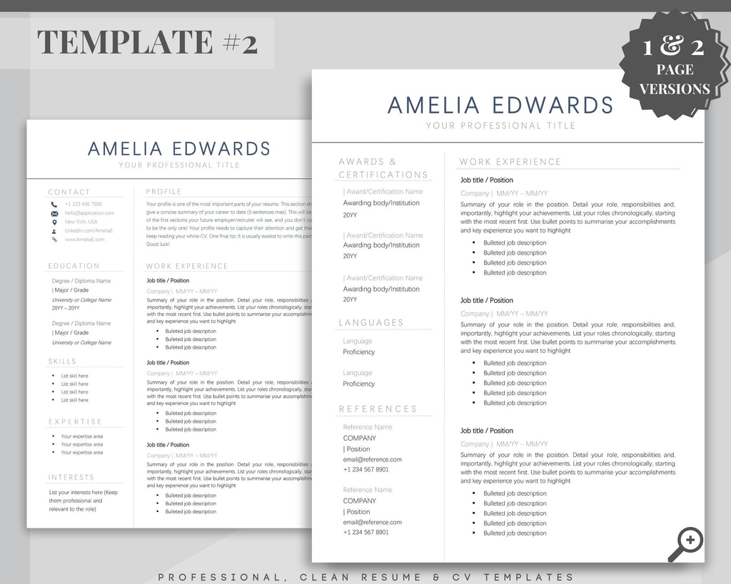 Resume CV Template Bundle | MS Word | Professional Resume Bundle