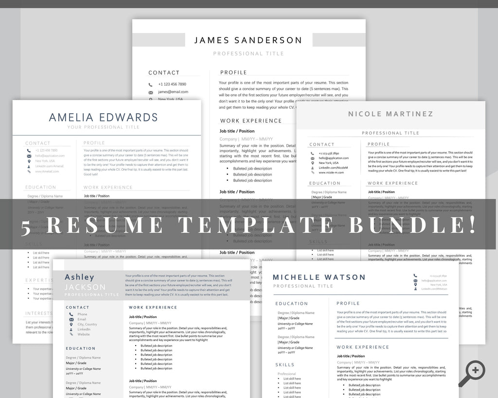Resume CV Template Bundle | MS Word | Professional Resume Bundle