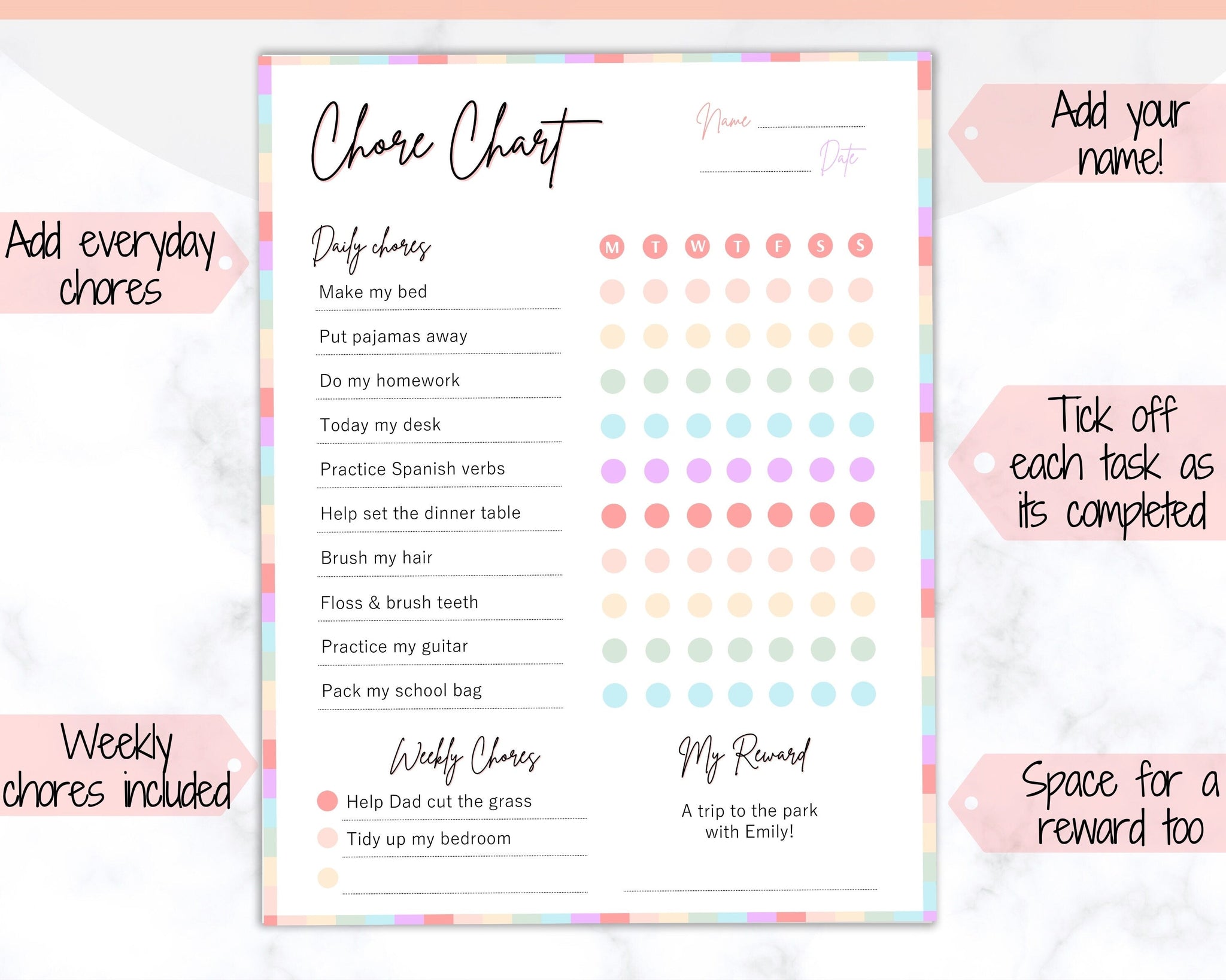 Reward Chart Template Free