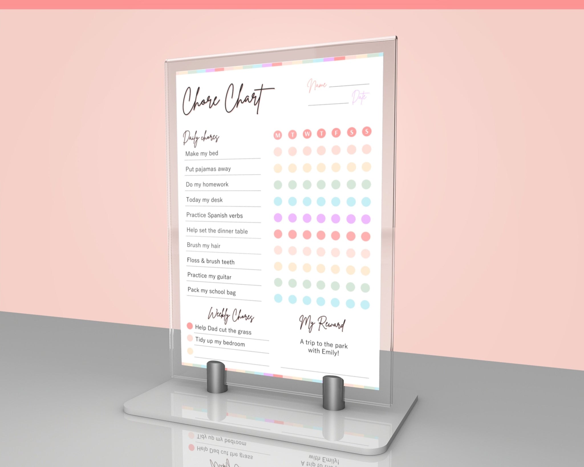 Reward Chart for Kids | Editable Chore Chart Template - Colorful