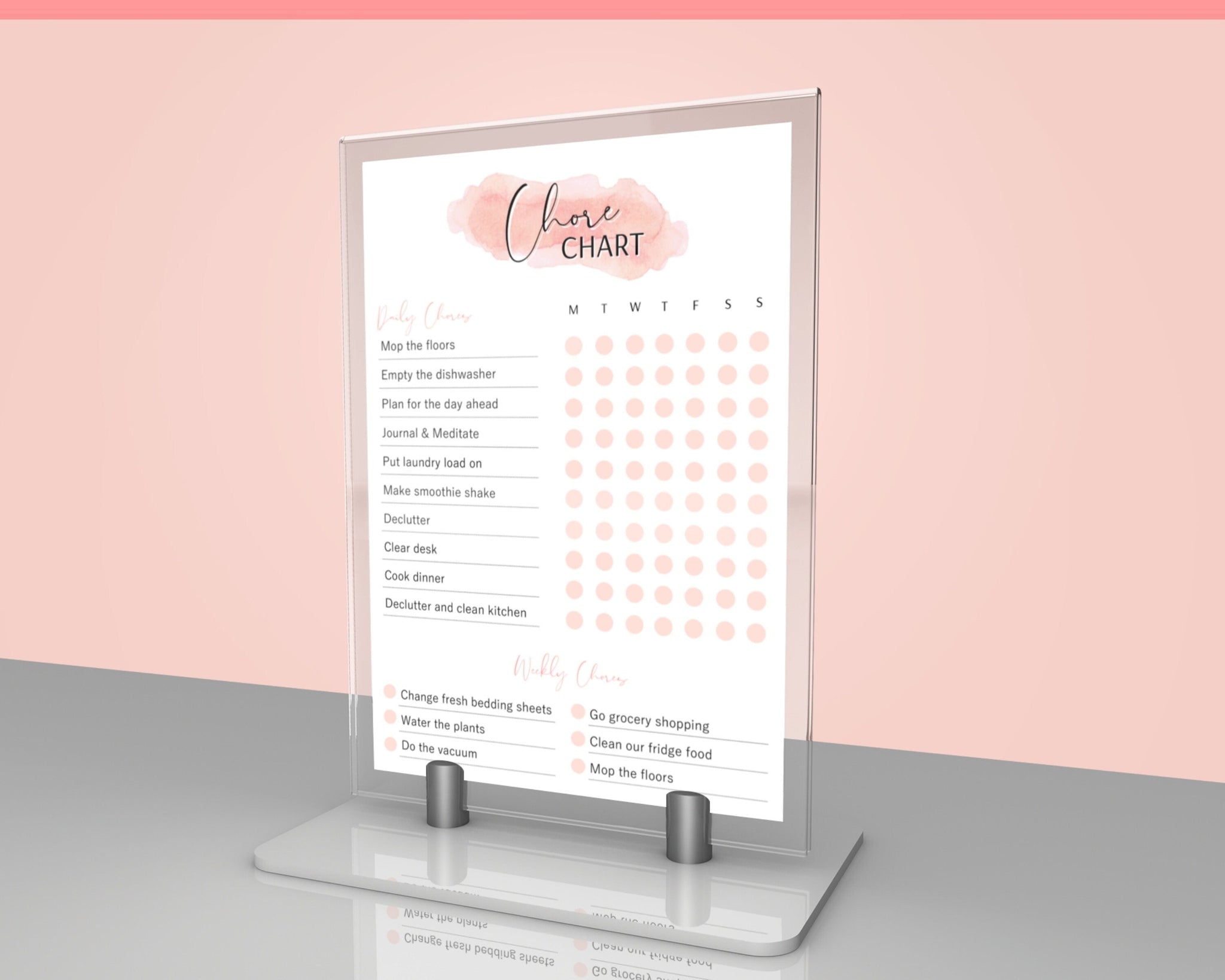 Reward Chart for Kids | Editable Chore Chart Template - Pink