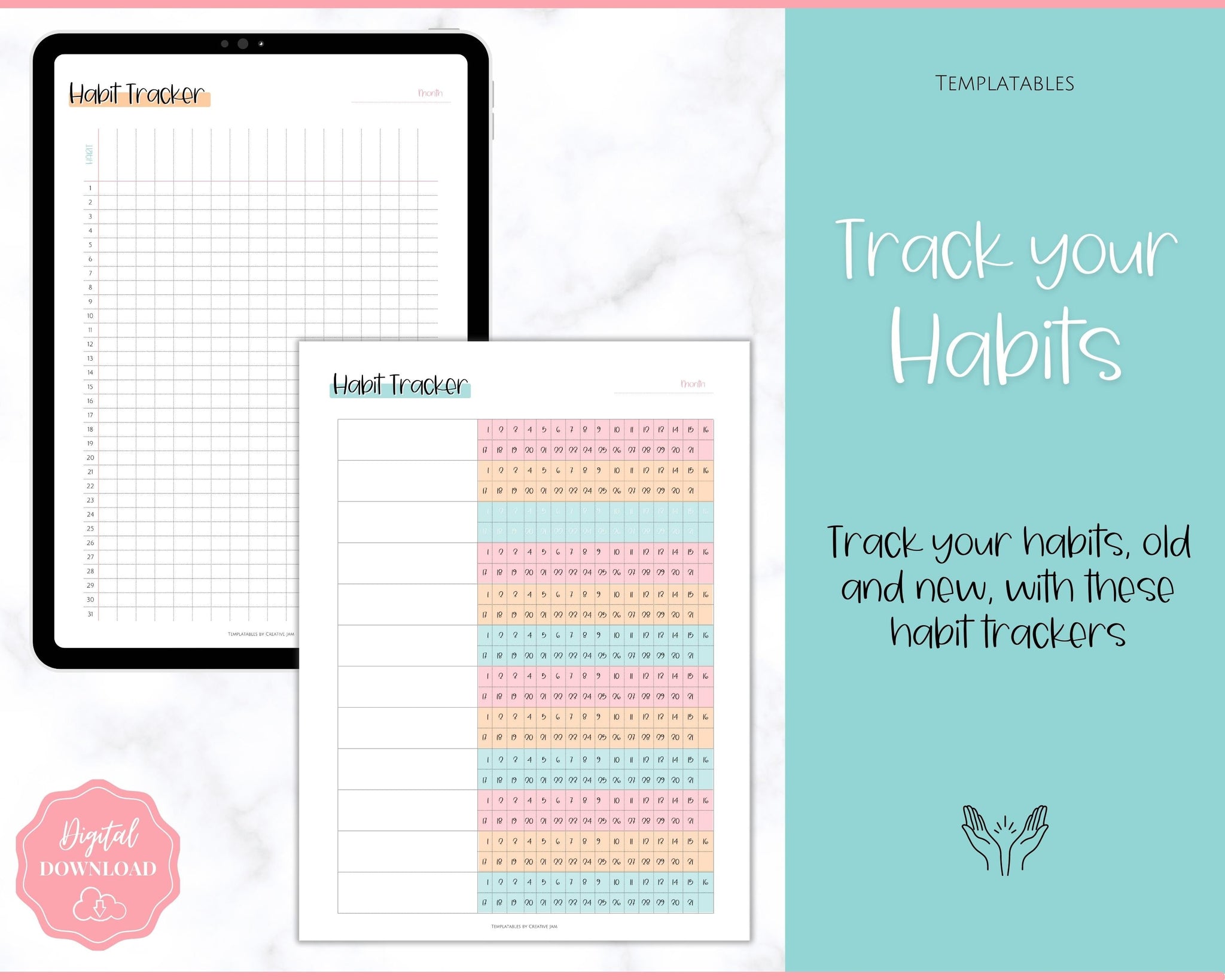 Self Care Planner & Wellness Printable BUNDLE Templates | Sky