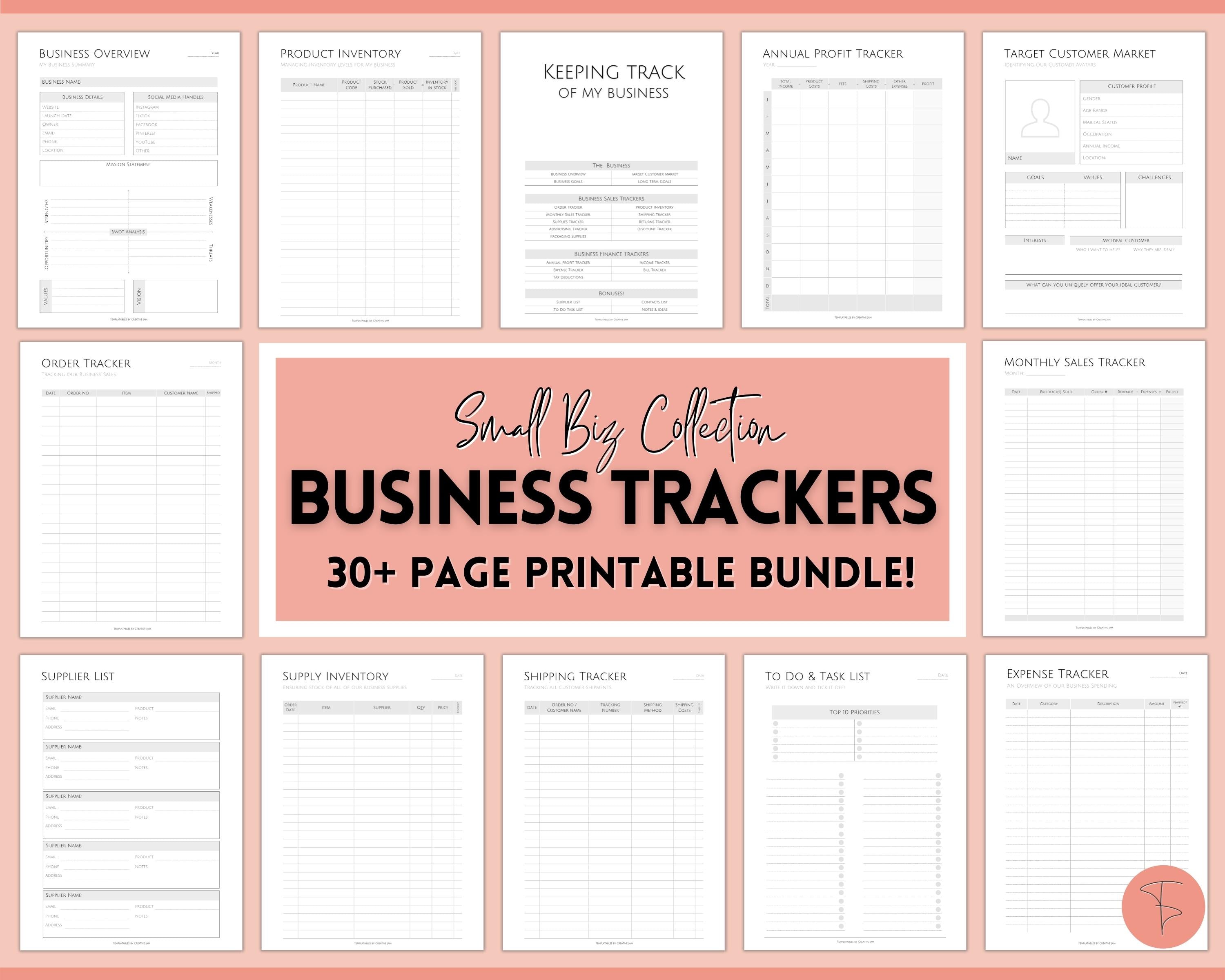 Business Tracker BUNDLE | Income, Expenses, Sales, Printable Planner