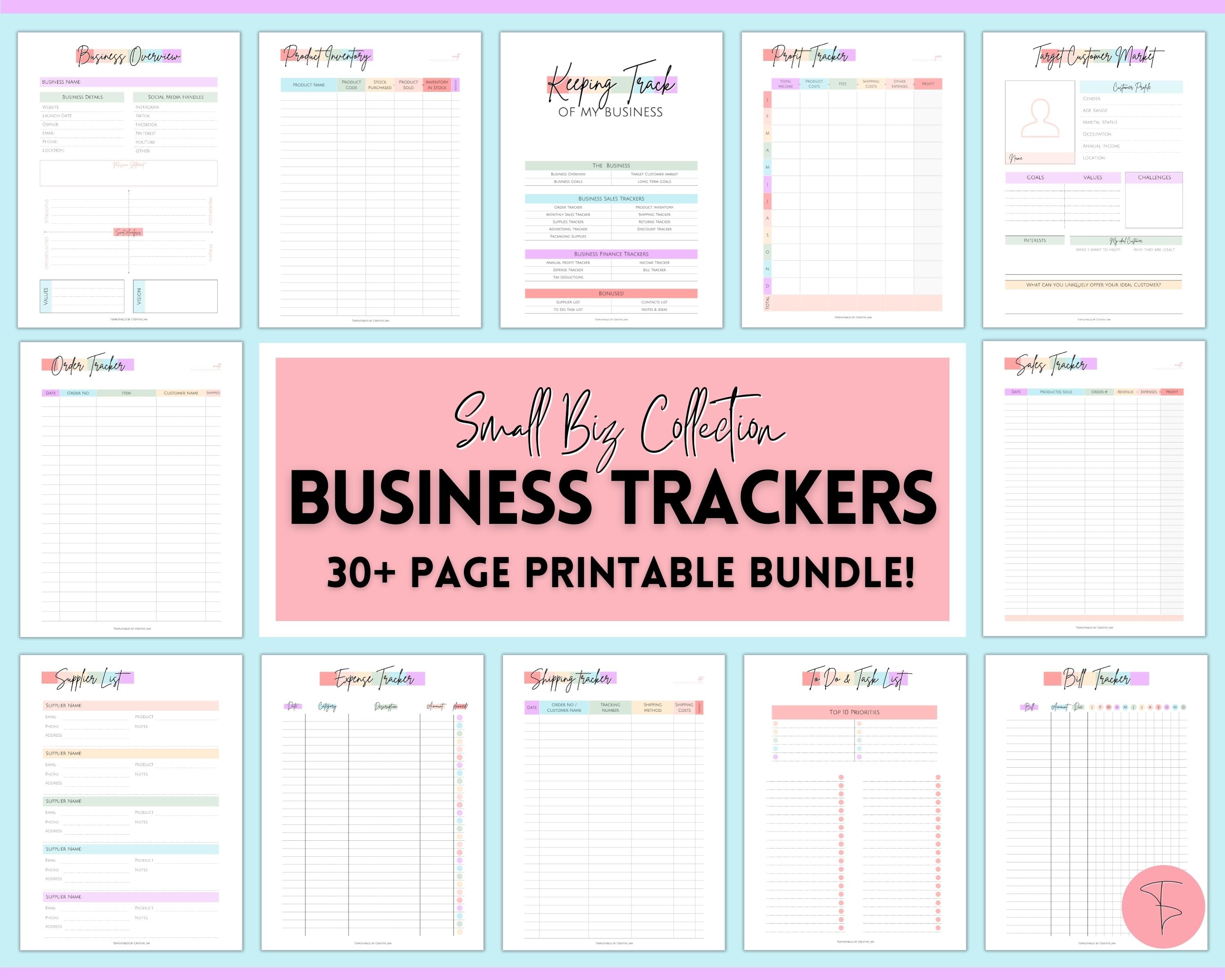 Business Tracker BUNDLE | Inventory, Sales, Bills, Printable Planner