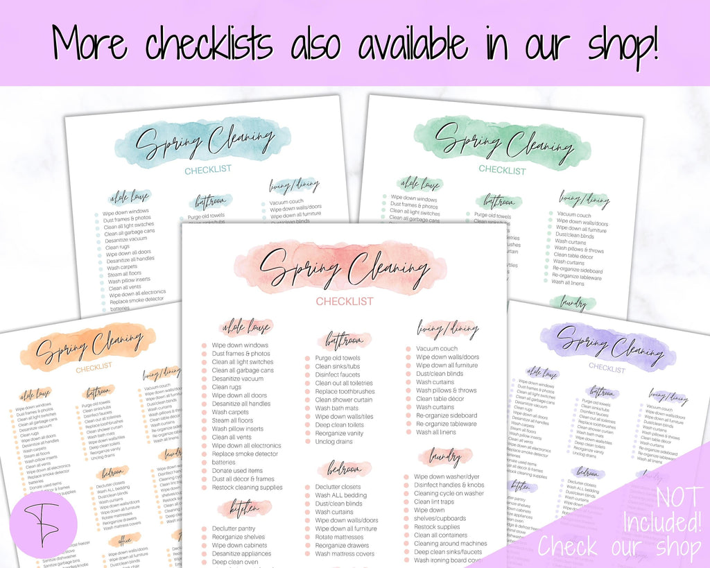 Spring Cleaning Checklist - Editable Schedule for Deep Clean | Colorful
