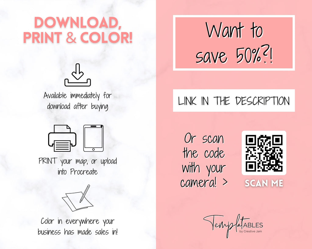 UK Sales Map, EDITABLE Postcode Business Order Tracker, Color In