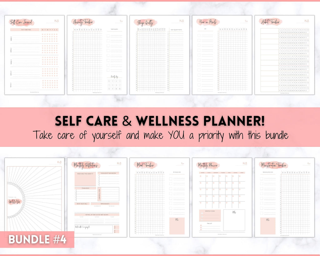 Ultimate PLANNER BUNDLE | Goal, Finance, Fitness Planner | Pink