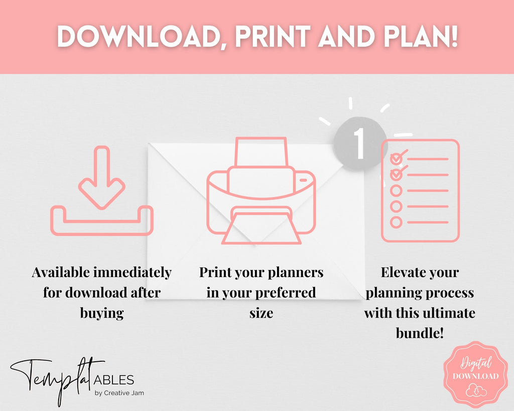 Ultimate PLANNER BUNDLE | Goal, Finance, Fitness Planner | Pink