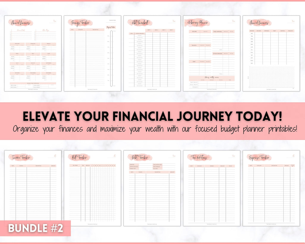 Ultimate PLANNER BUNDLE | Goal, Finance, Fitness Planner | Pink