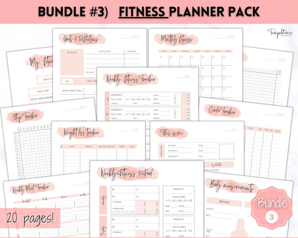Ultimate PLANNER BUNDLE | Goal, Finance, Fitness Planner | Pink