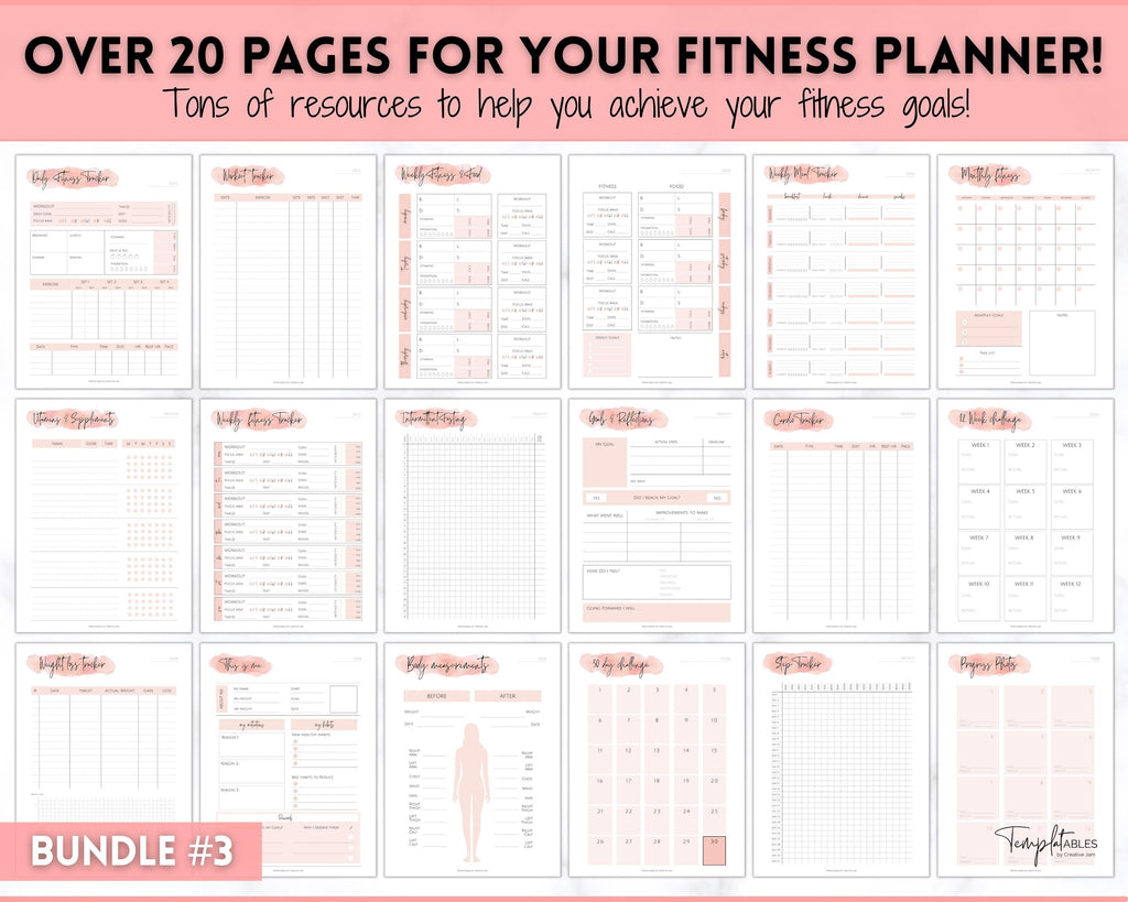 Ultimate PLANNER BUNDLE | Goal, Finance, Fitness Planner | Pink