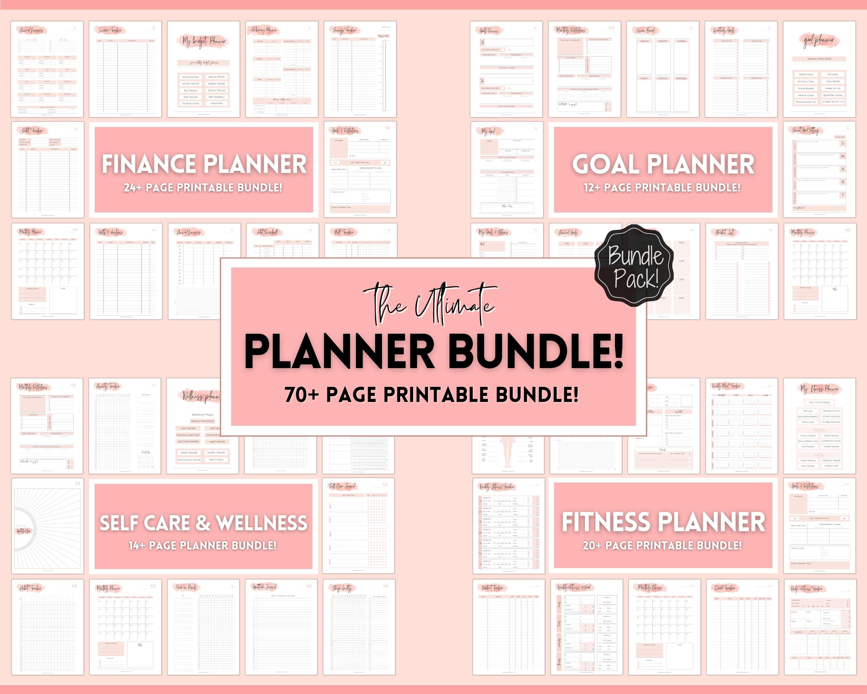 Ultimate PLANNER BUNDLE | Goal, Finance, Fitness Planner | Pink