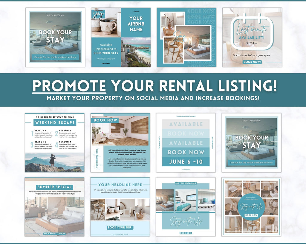 VRBO INSTAGRAM Templates, Social Media Posts, Superhost Marketing