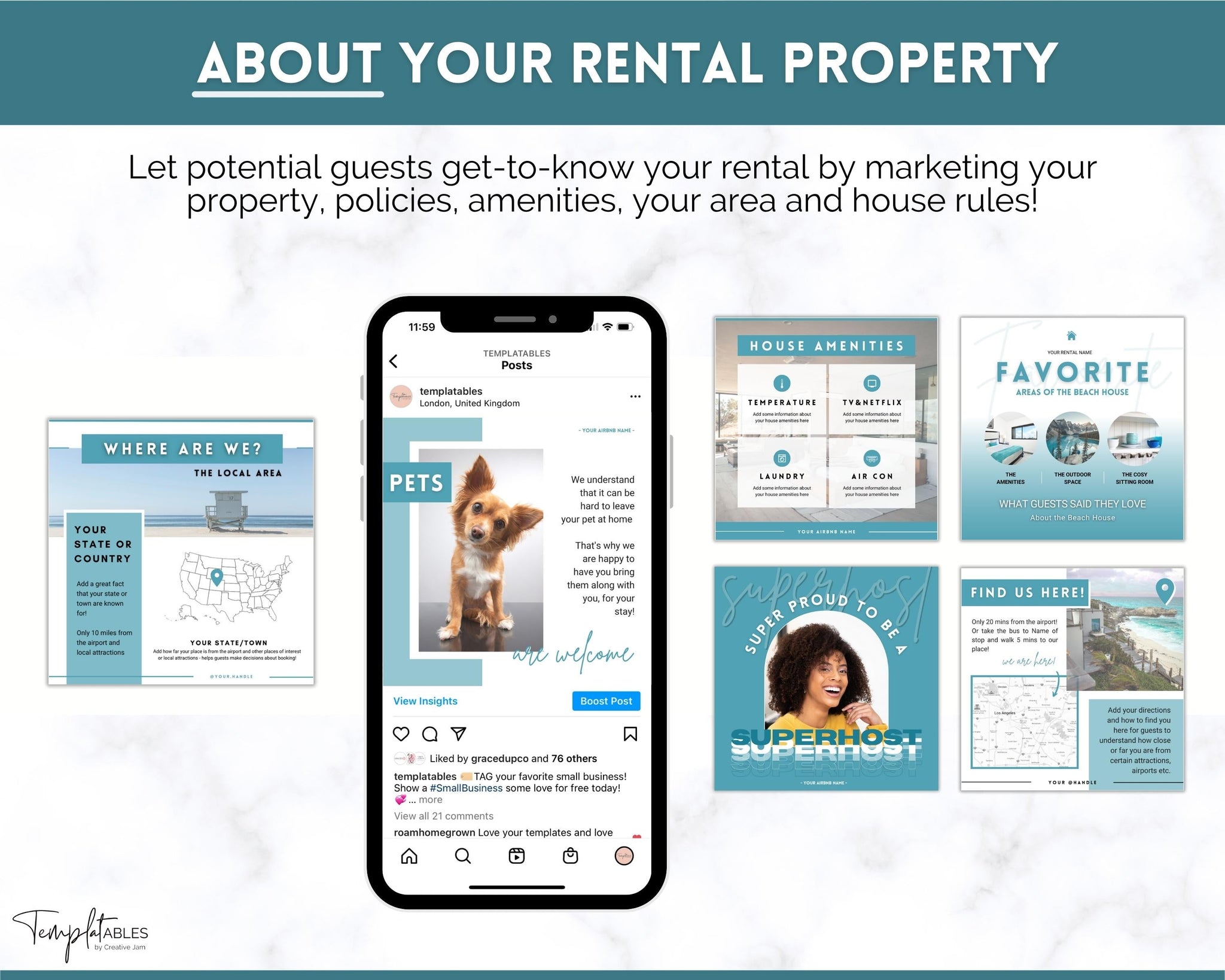 VRBO INSTAGRAM Templates, Social Media Posts, Superhost Marketing