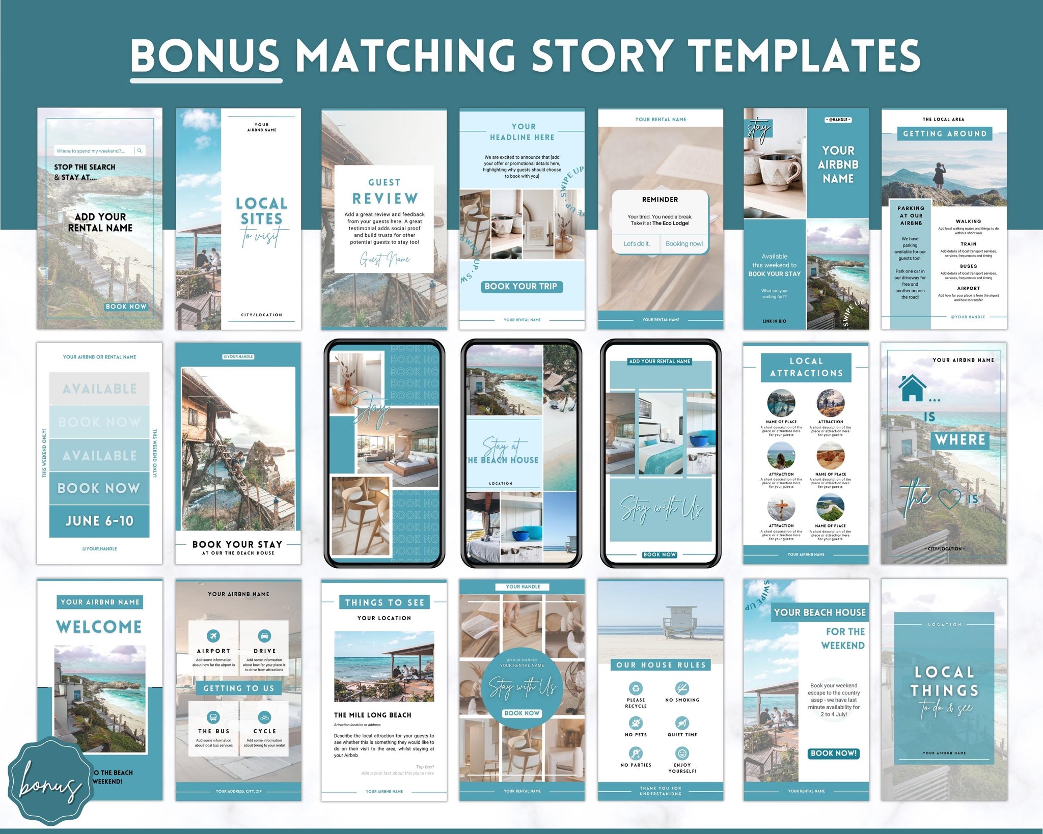 VRBO INSTAGRAM Templates, Social Media Posts, Superhost Marketing