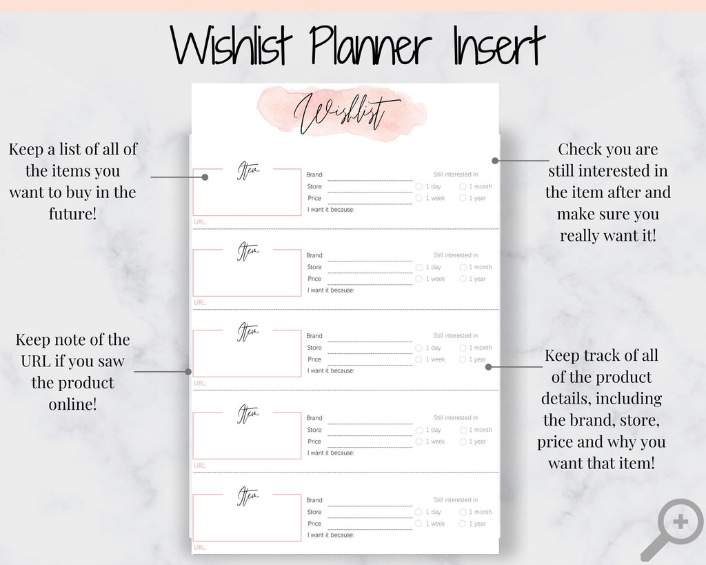 Wishlist Insert Printable Template | Christmas, Birthday, Shopping