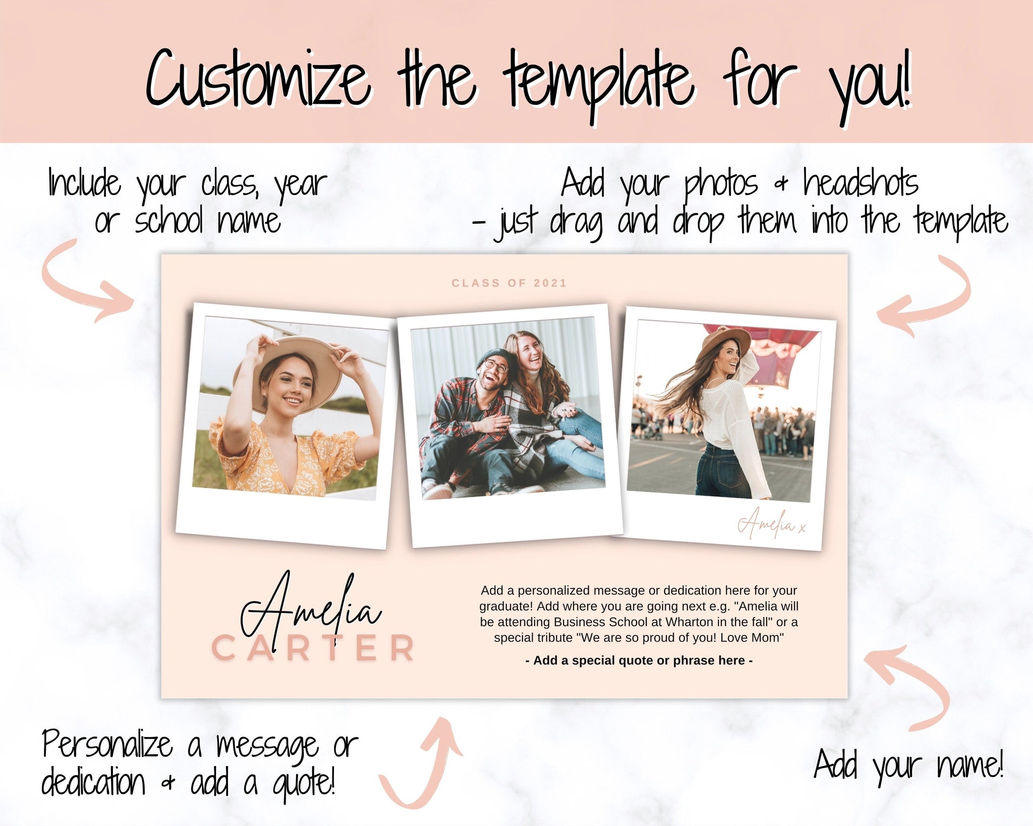 Yearbook Dedications From Parents Yearbook AD Template Half Page