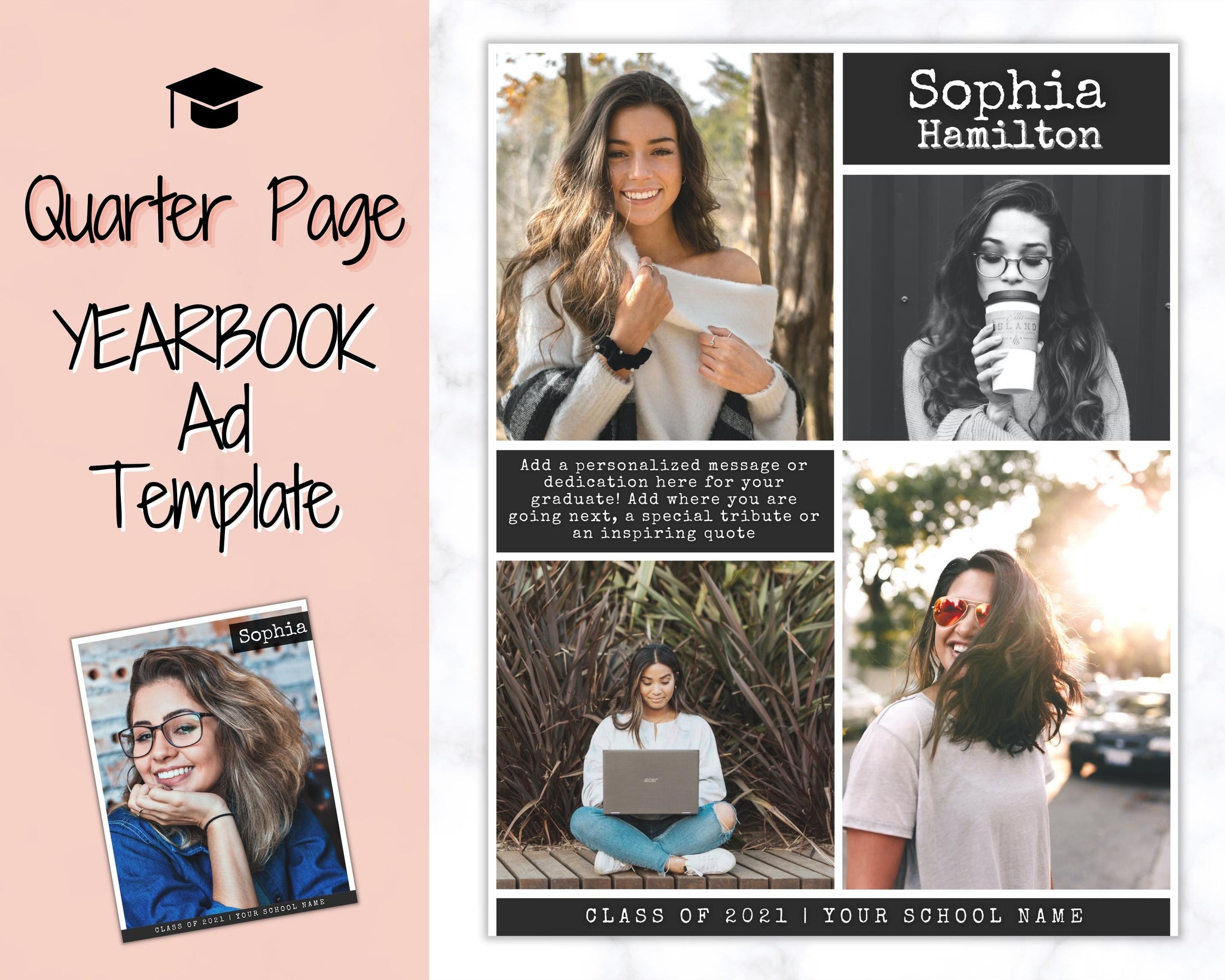 Graduation Yearbook Ad Ideas Editable Band Theme Graduation Yearbook